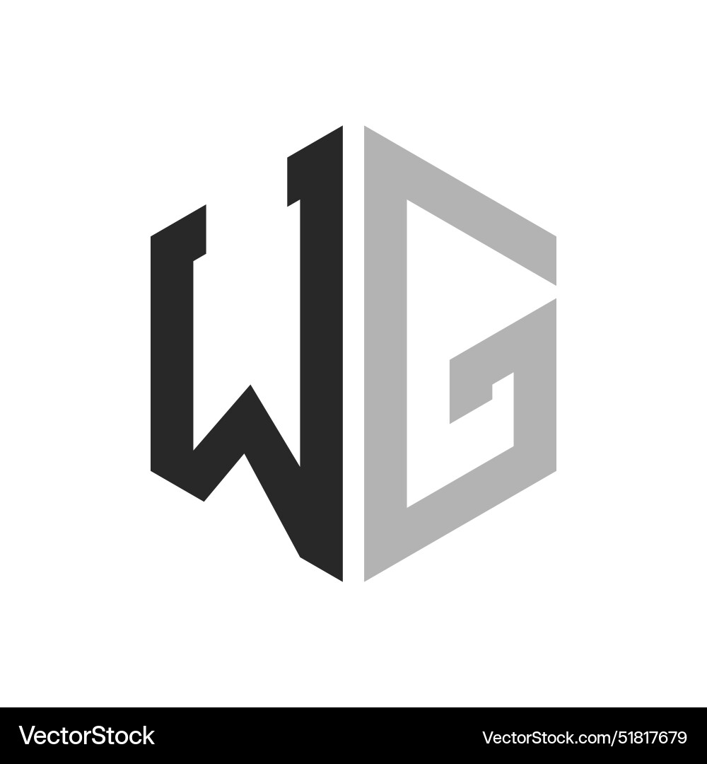 Modern unique hexagon letter wg logo design Vector Image