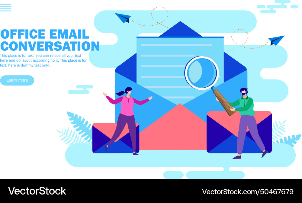 Official mail conversation in team members Vector Image