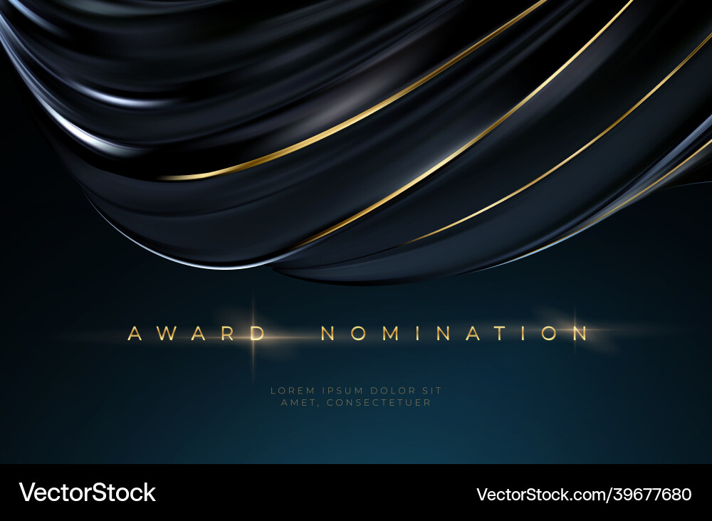 Awards ceremony luxurious black wavy background Vector Image