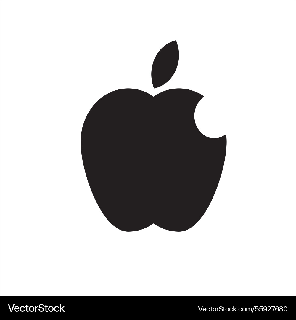 Black apple icon logo design modern minimalist Vector Image
