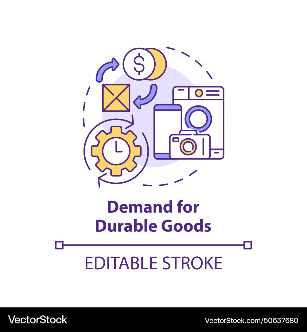 Demand for durable goods multi color concept icon Vector Image