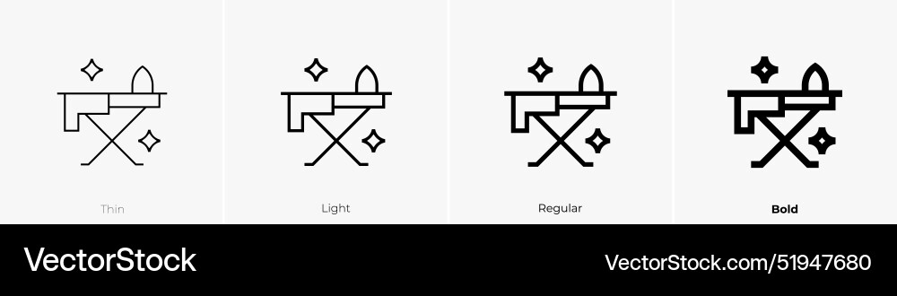 Iron table icon thin light regular and bold style Vector Image