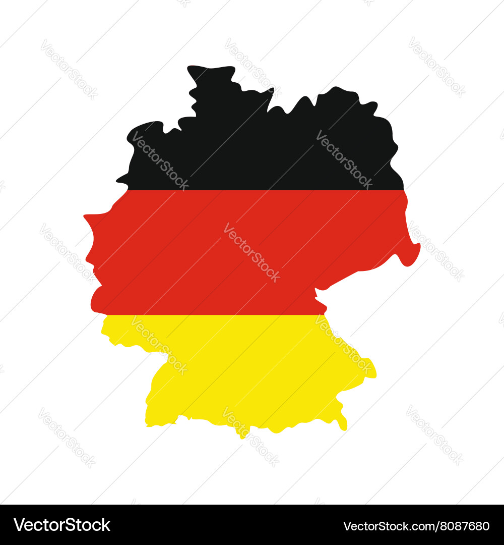 Map of germany with flag icon Royalty Free Vector Image