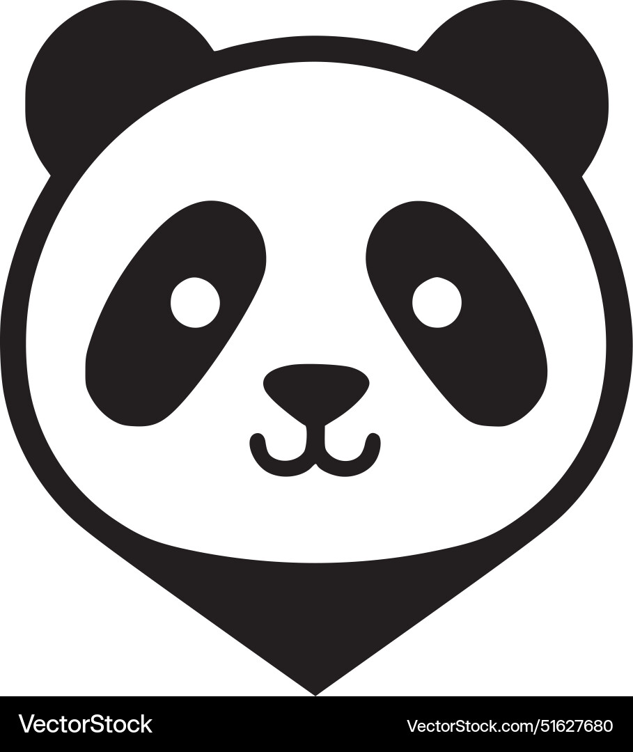 Panda - black and white isolated icon Royalty Free Vector