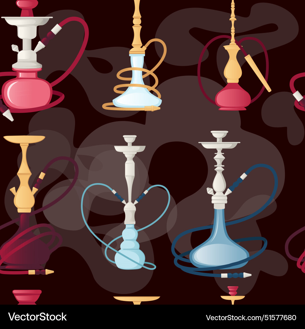 Seamless pattern of modern and classic hookah Vector Image