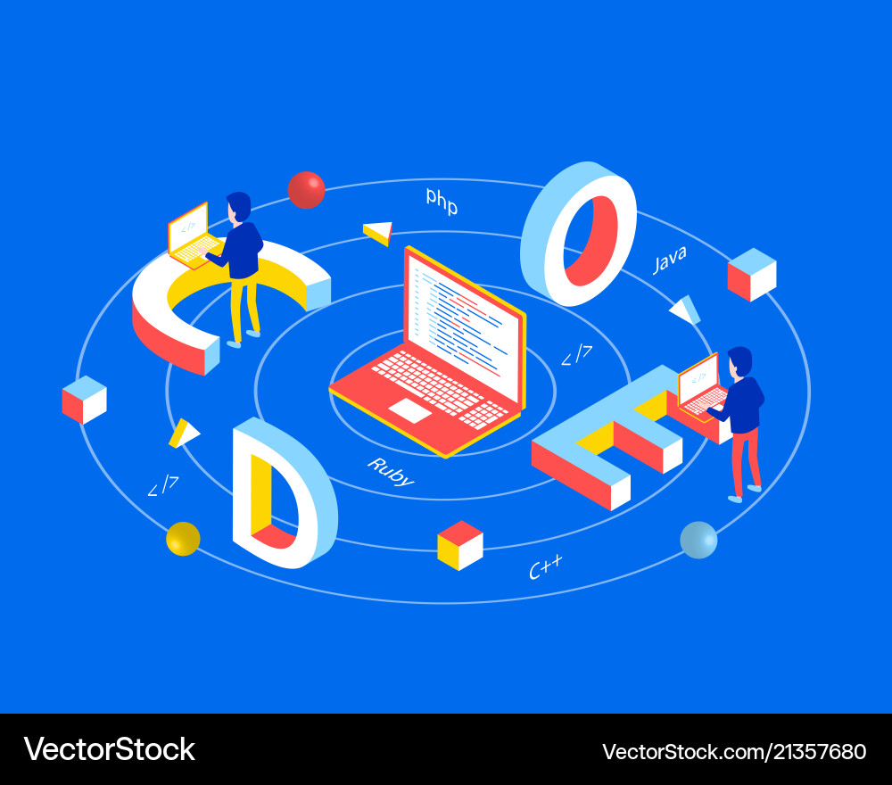 Software development concept Royalty Free Vector Image
