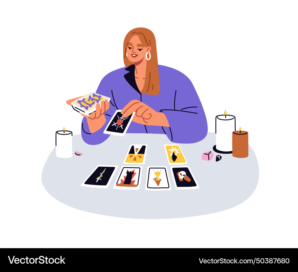 Tarot Reader Fortune Telling Royalty Free Vector Image