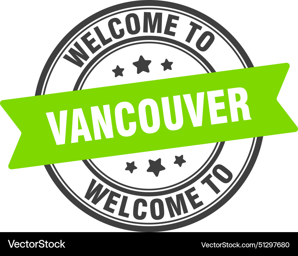 Welcome to vancouver stamp round sign Royalty Free Vector