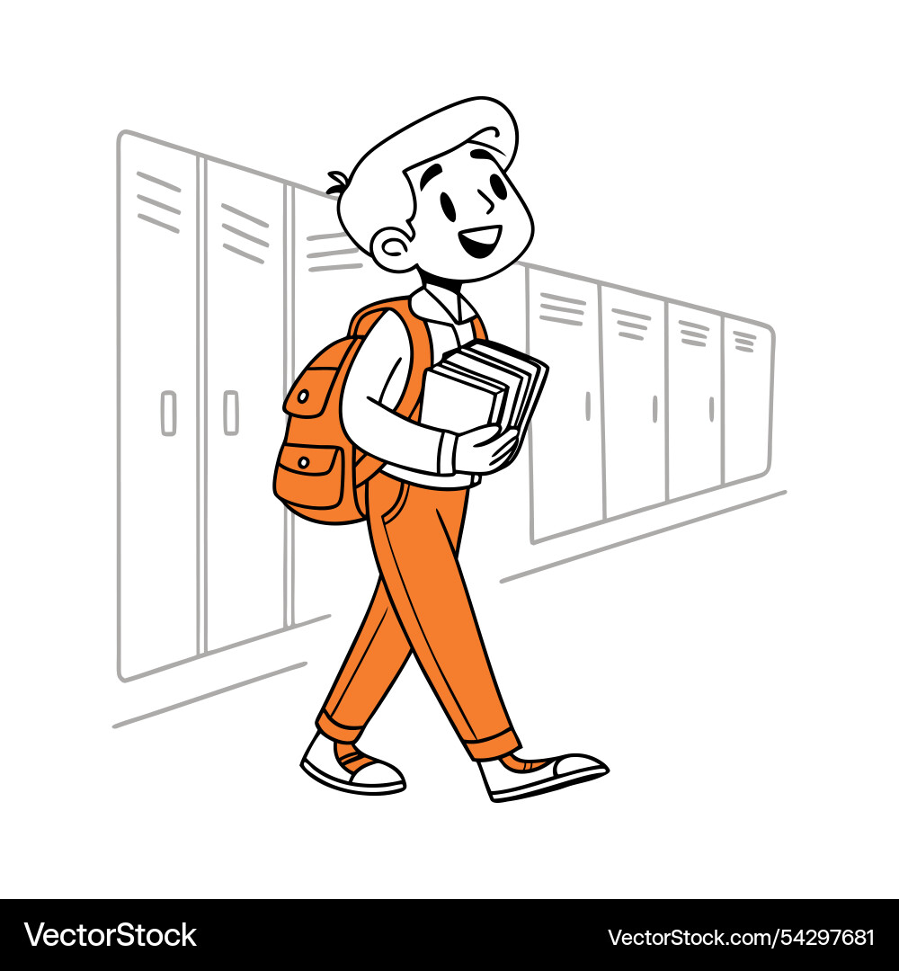 A cute school-going student Royalty Free Vector Image