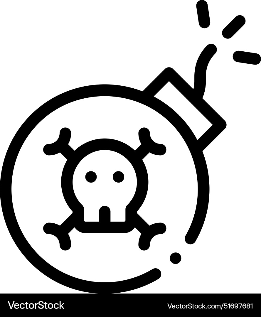 Bomb icon thin linear style design isolated Vector Image