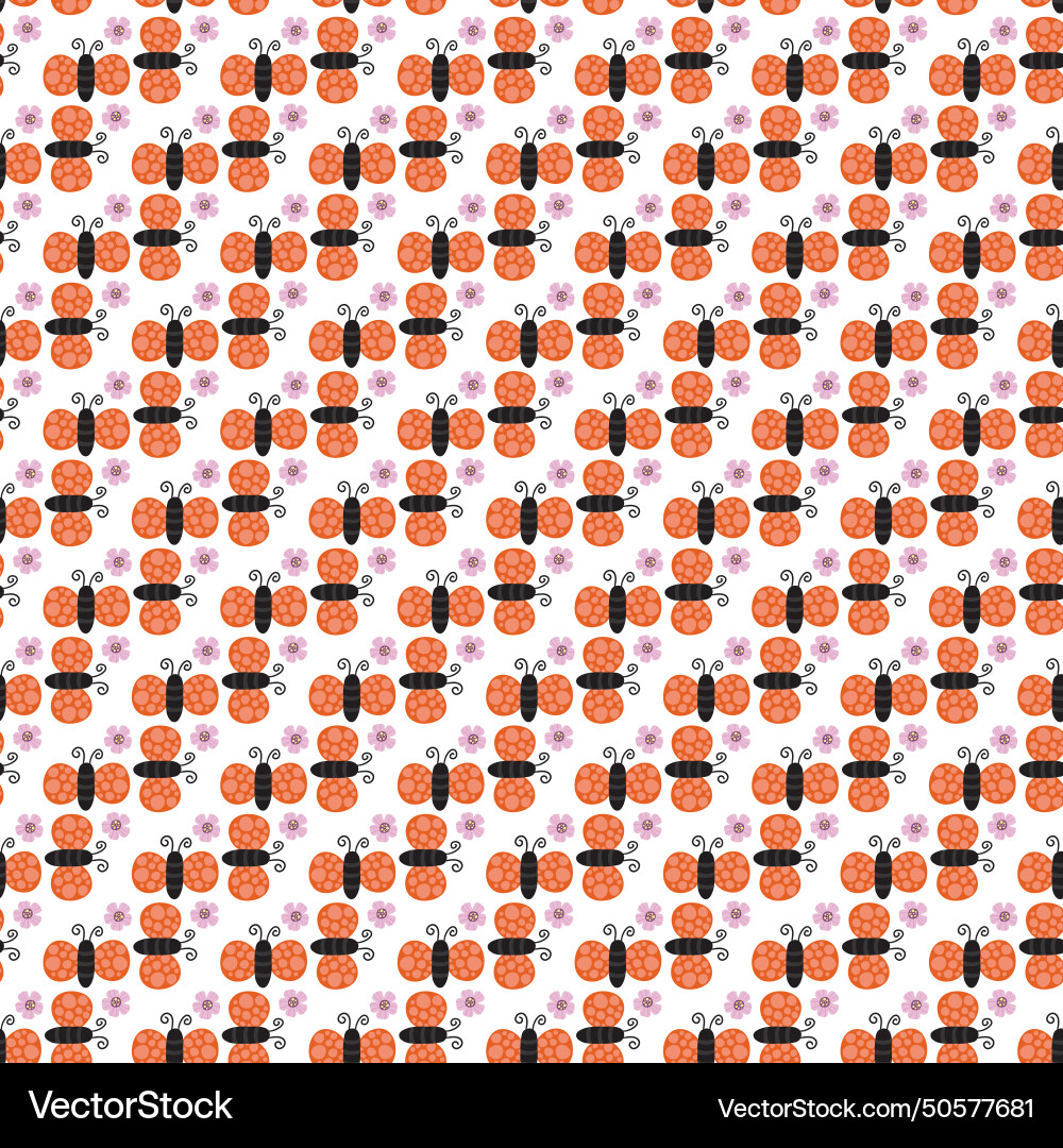 Butterfly silhouettes seamless pattern desi Vector Image