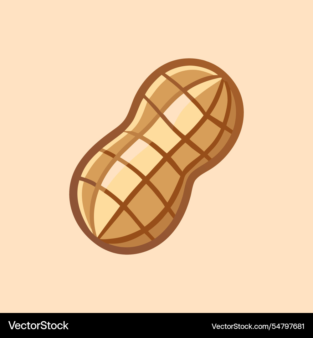 Cartoon of a peanut shell Royalty Free Vector Image