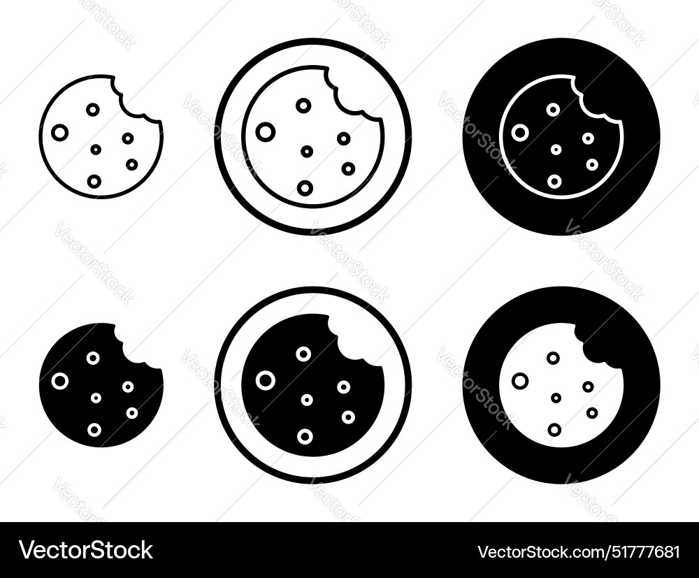Cookie line icon set Royalty Free Vector Image