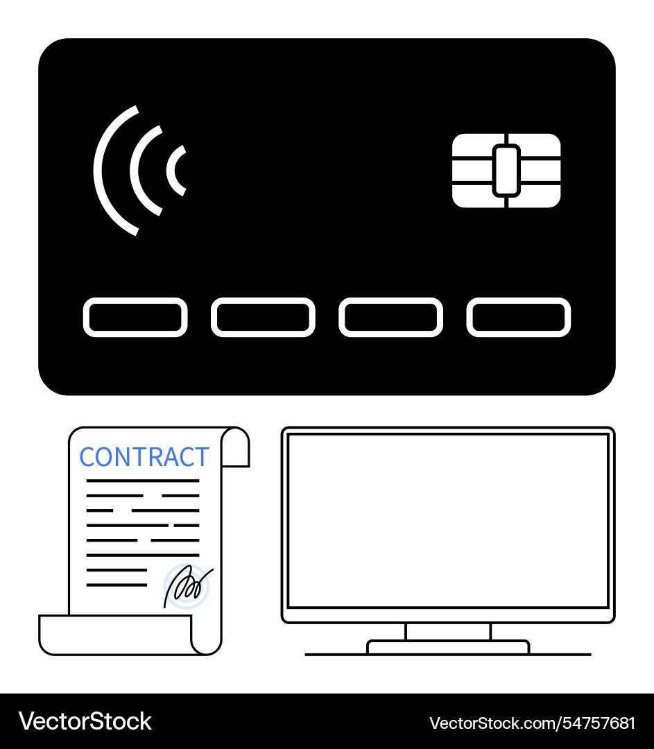 Digital payment methods contactless card Vector Image