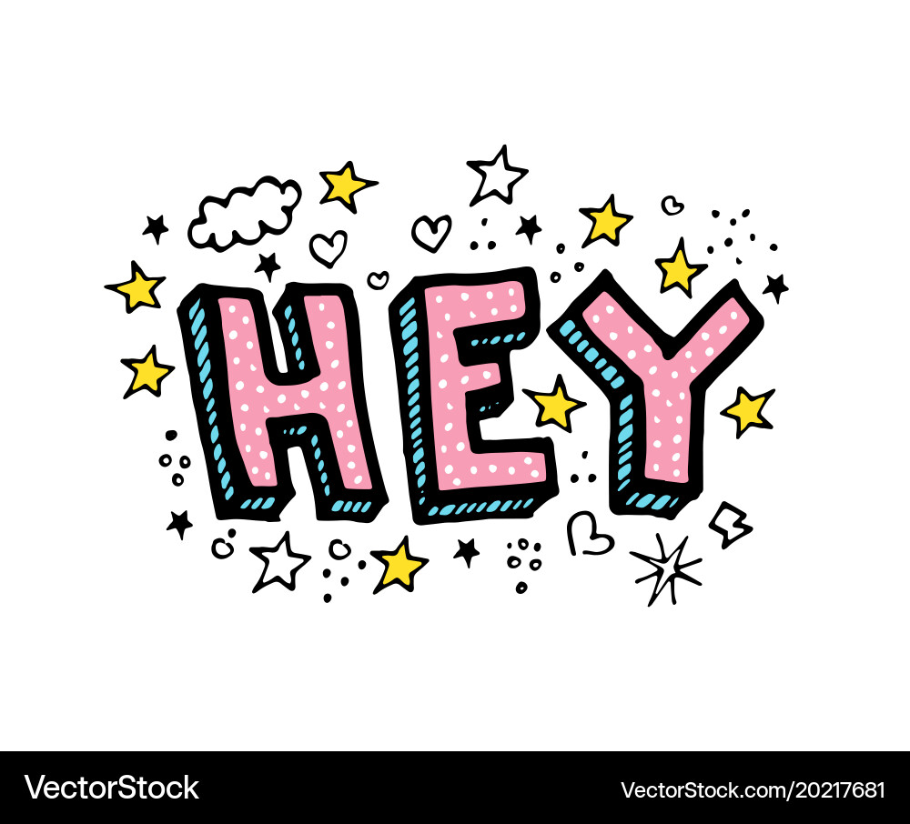 Hey cartoon sketch background Royalty Free Vector Image