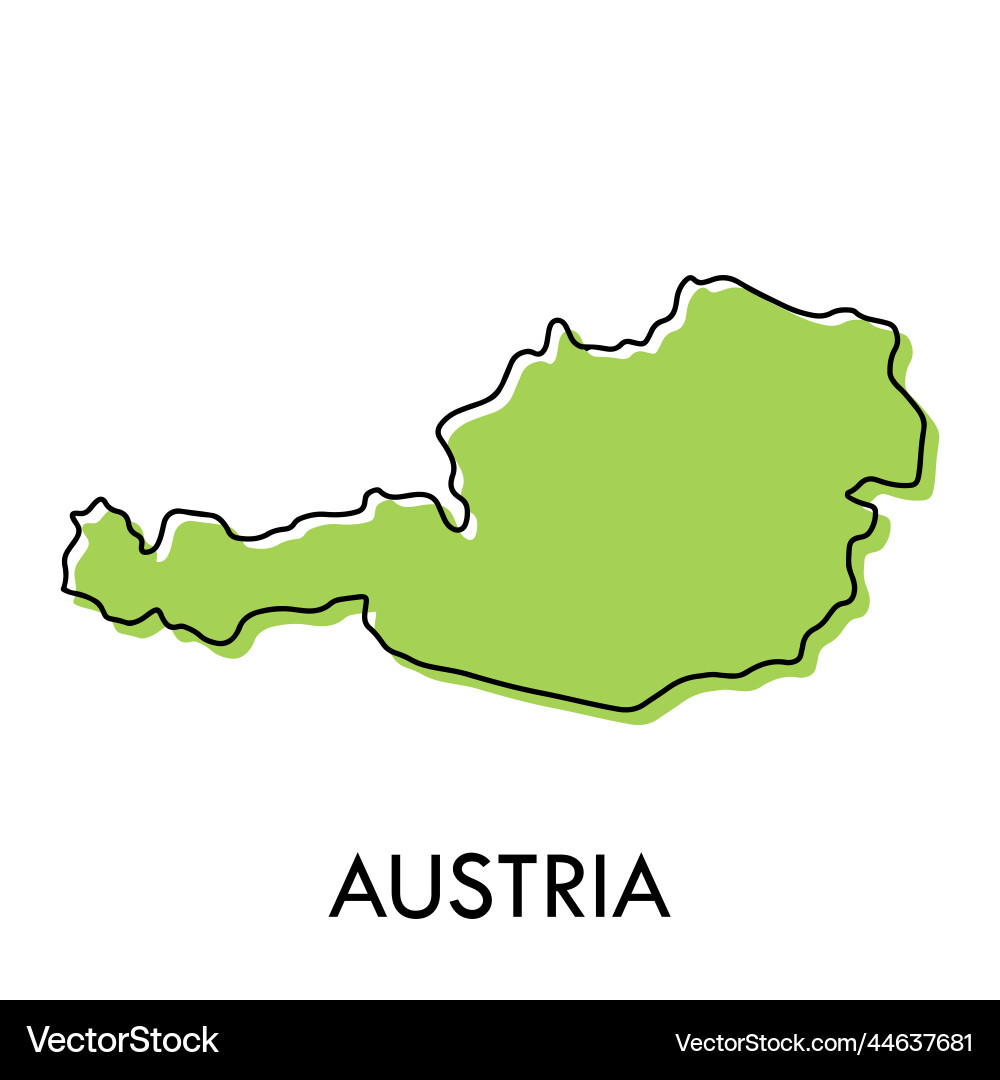 Map of austria - simple hand drawn stylized Vector Image