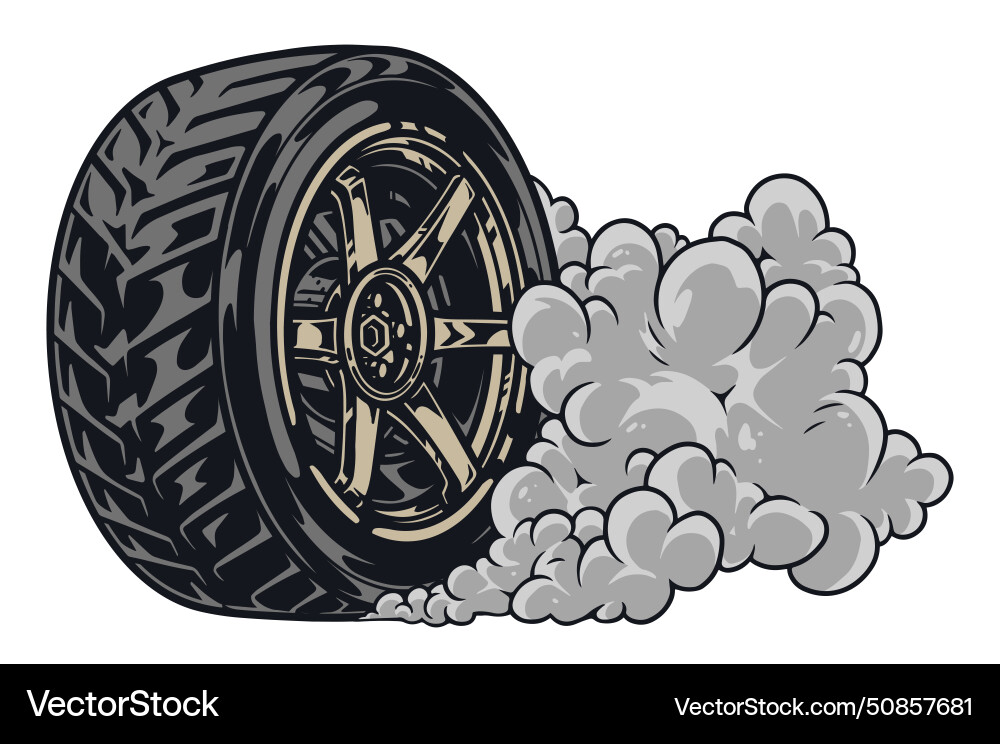 Racing car wheel element colorful Royalty Free Vector Image