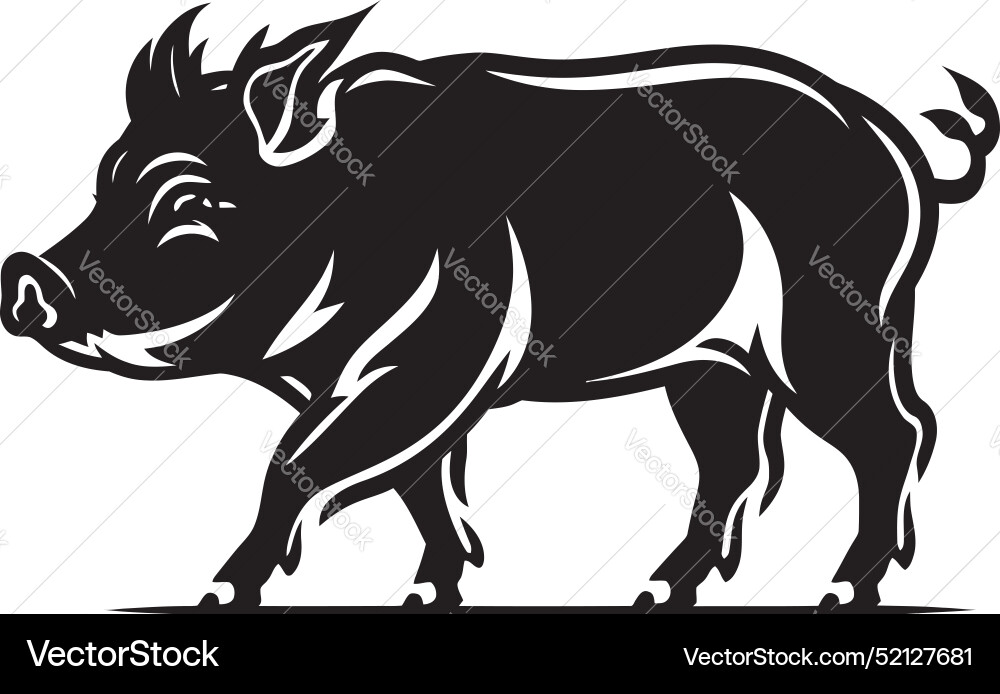 Roaring rampart iconic boar symbol ferocious Vector Image