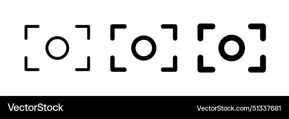 Screenshot icons set capture symbol scan qr code Vector Image