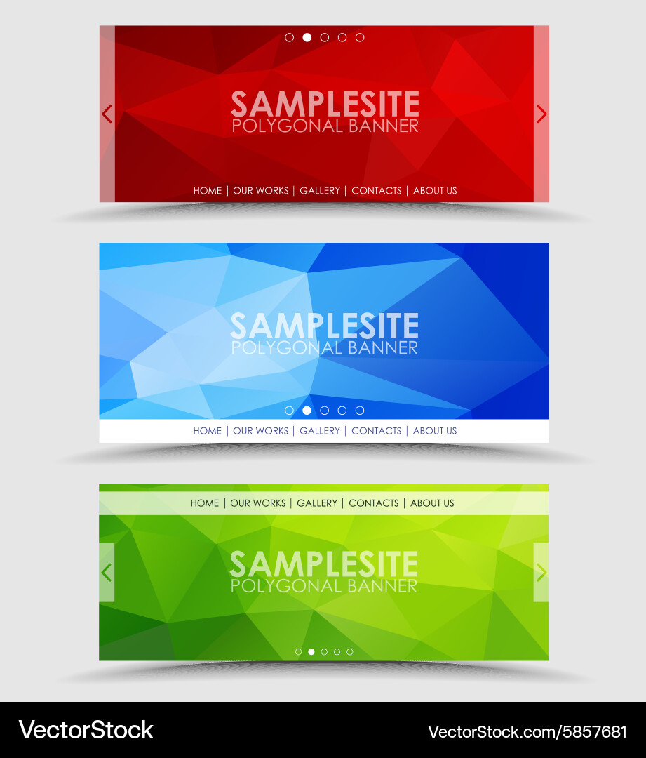 Set of geometric polygonal banner Royalty Free Vector Image