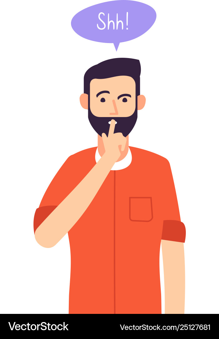 Silent Man - Keep Quiet Royalty Free Vector Image