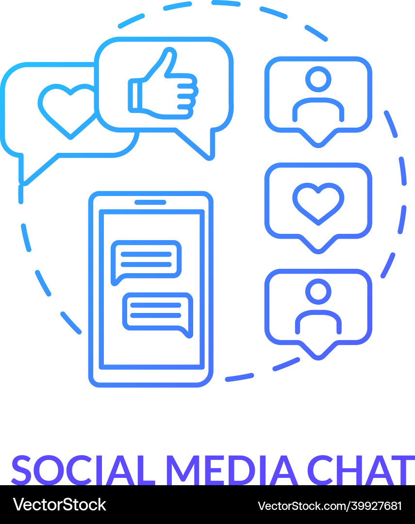 Social Media Chat Icon - Blue Royalty Free Vector Image