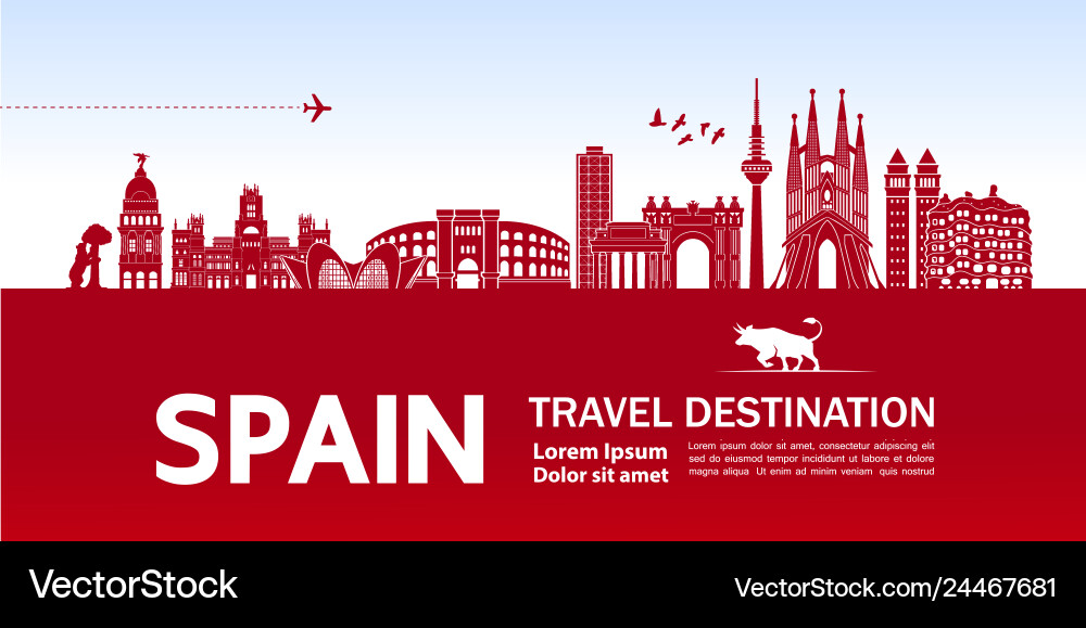 Spain travel destination Royalty Free Vector Image