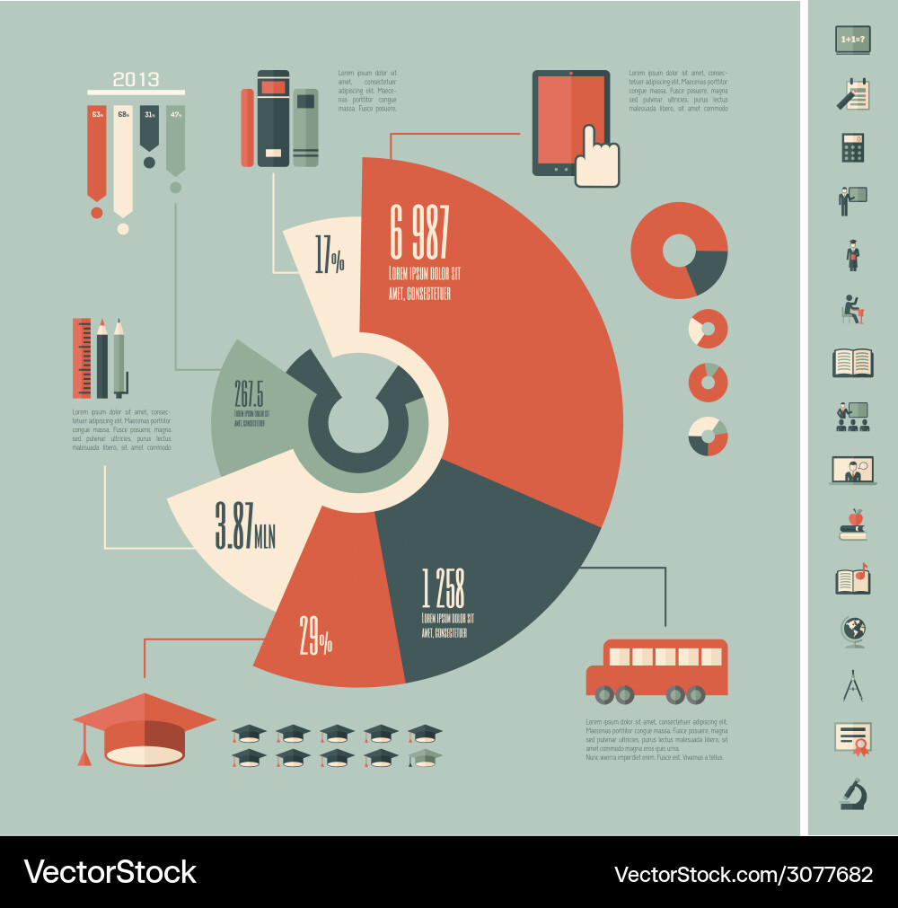 Education infographics Royalty Free Vector Image
