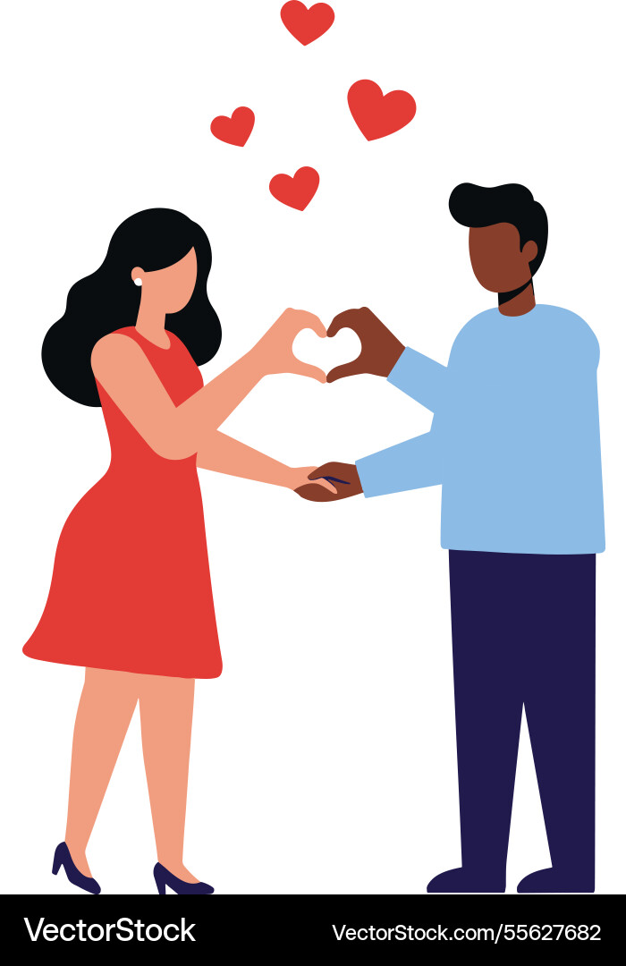 Flat finger heart gesture Royalty Free Vector Image