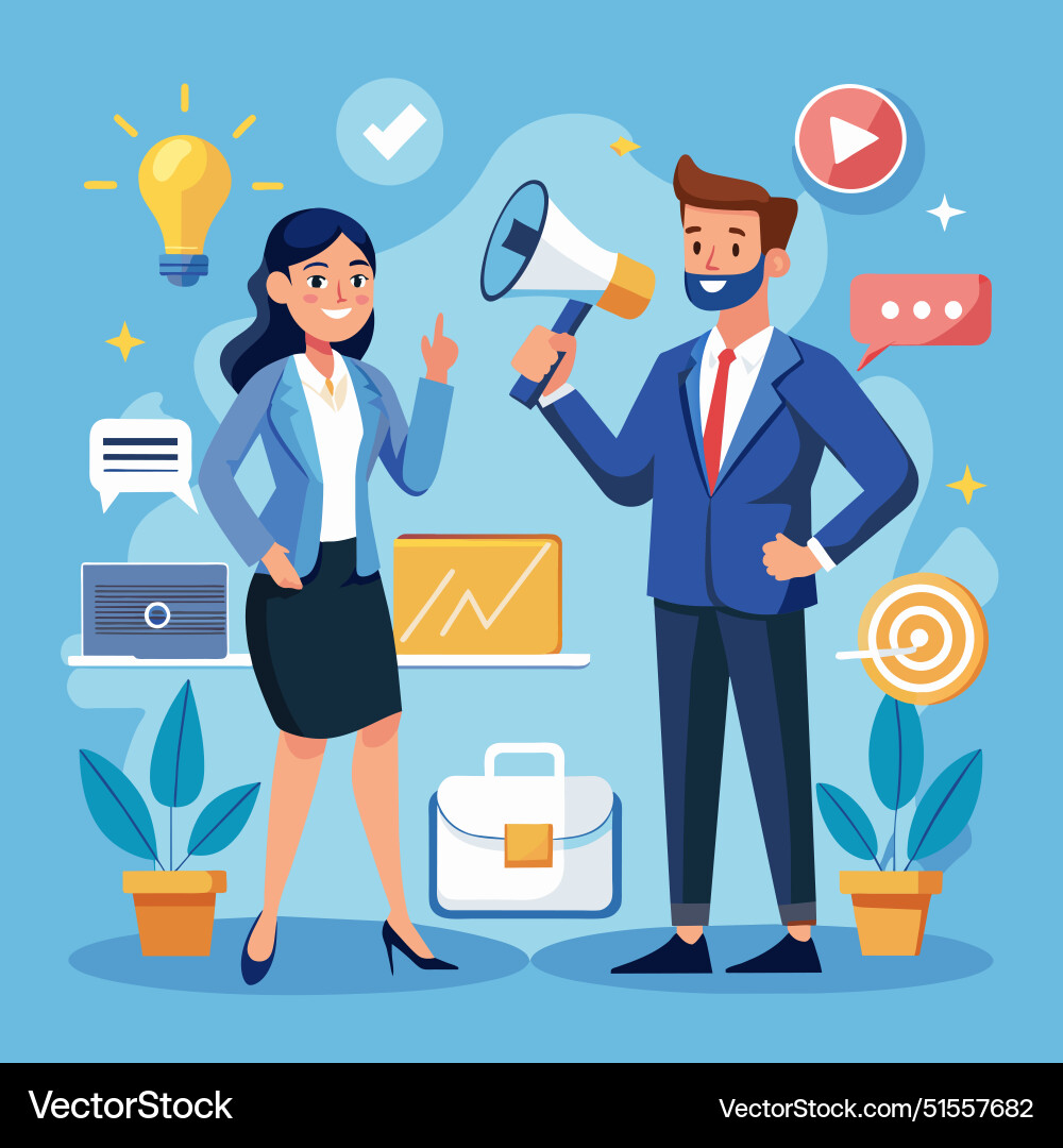 Marketing advertising and customer communication Vector Image
