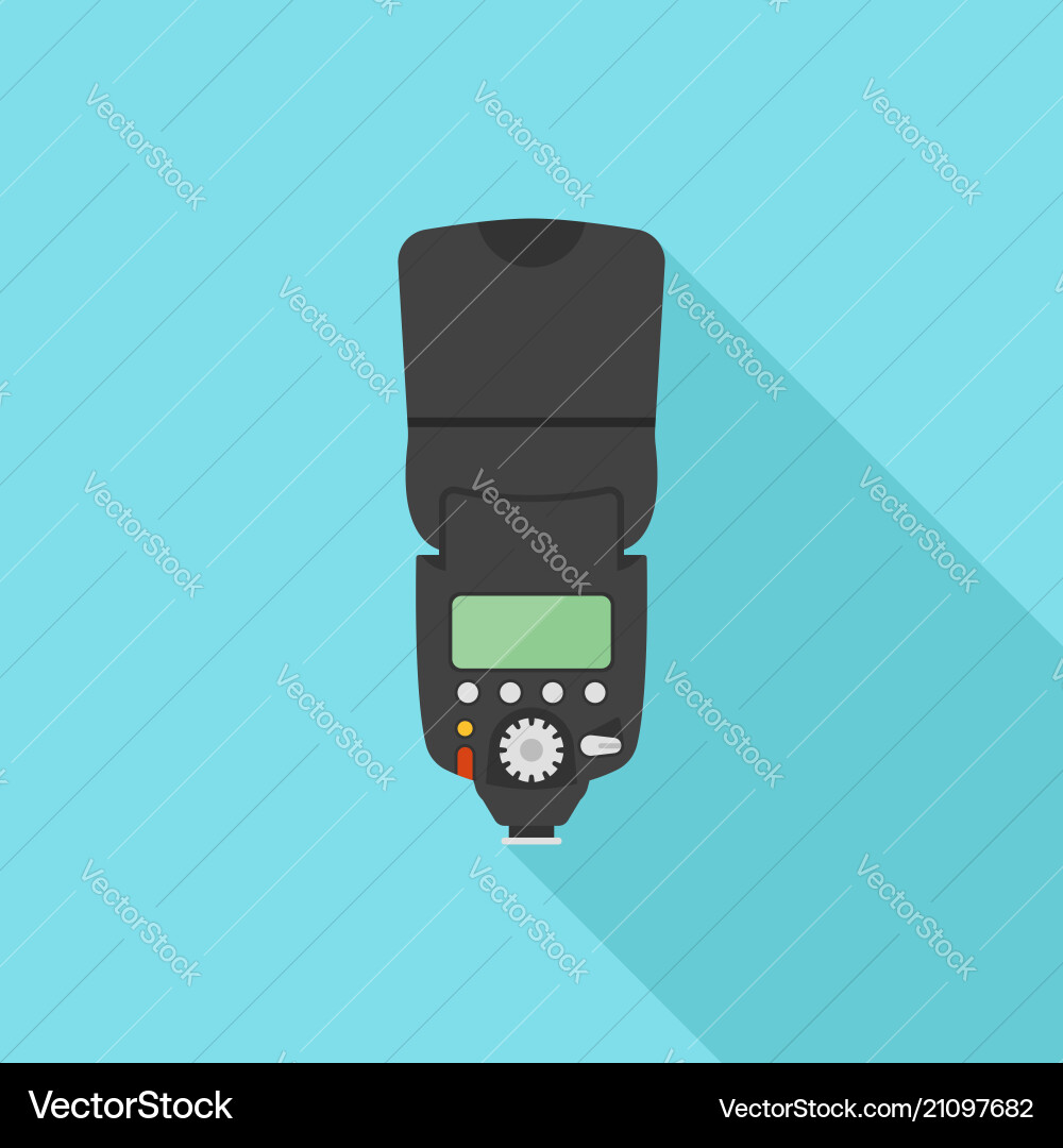Photo camera flash flat Royalty Free Vector Image