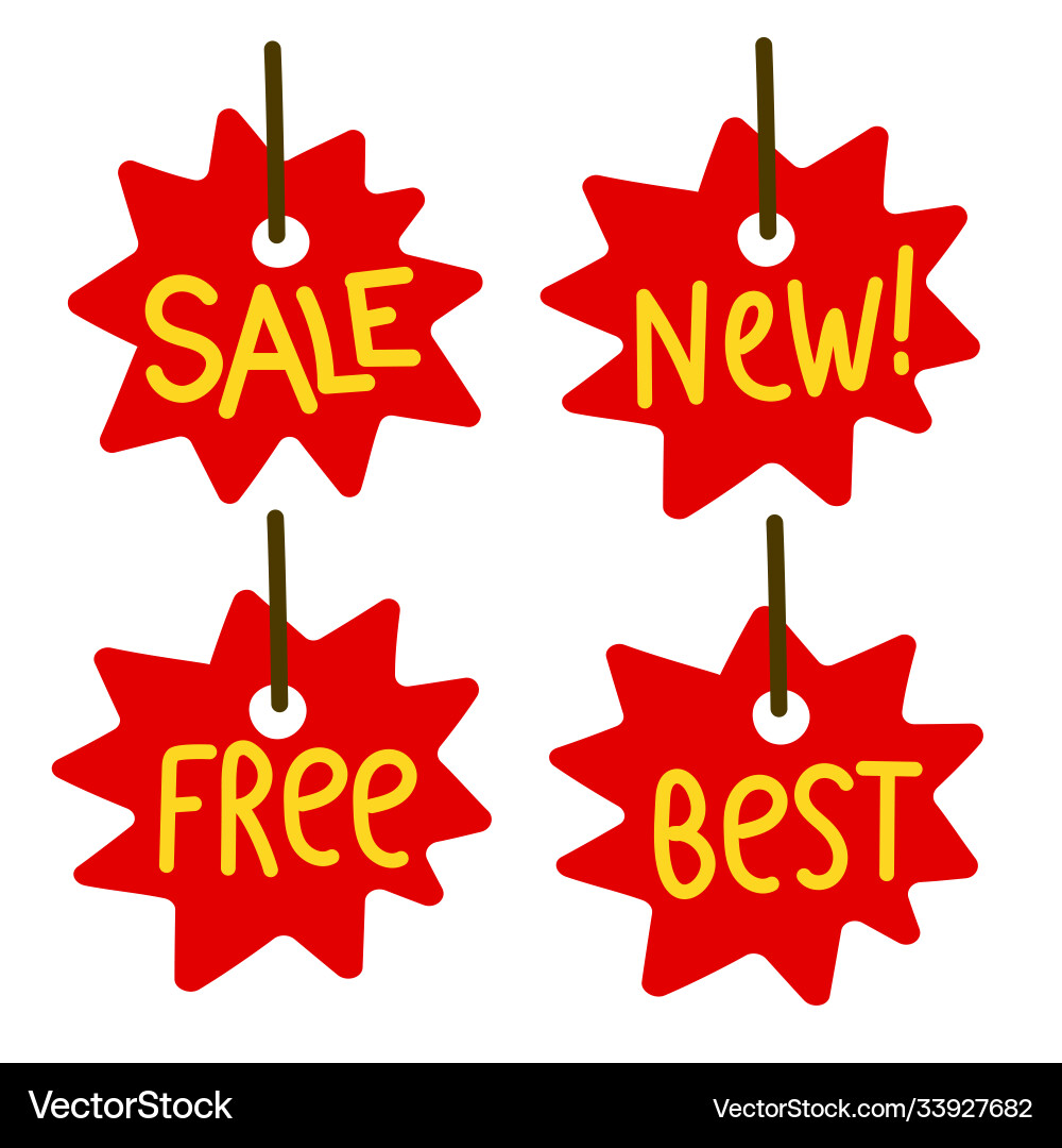 Promotion hanging tags Royalty Free Vector Image