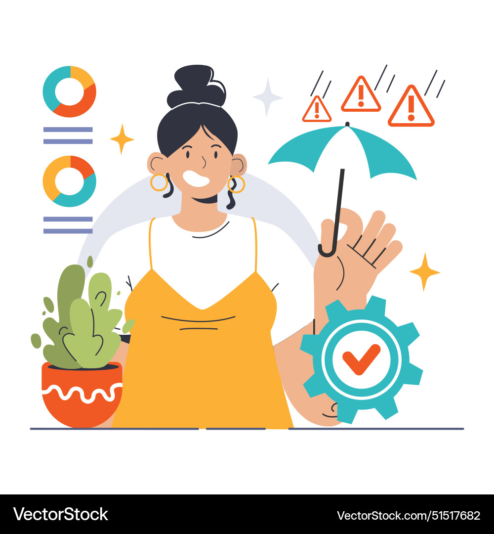 Risk mitigation concept flat Royalty Free Vector Image