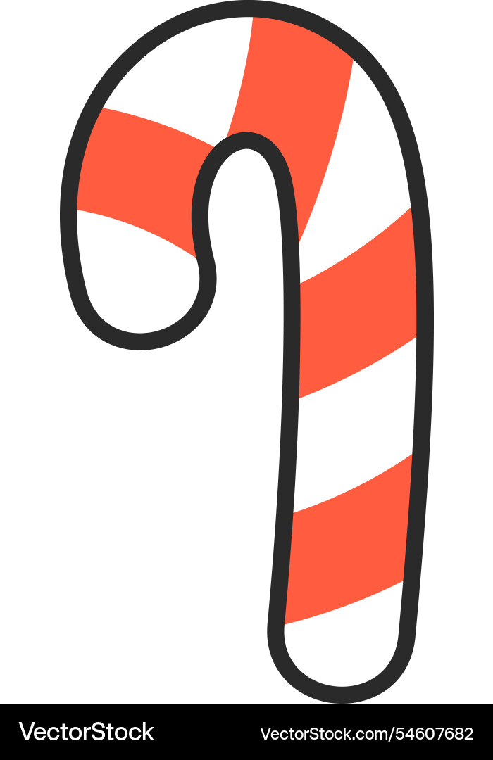Striped candy cane christmas confectionary Vector Image