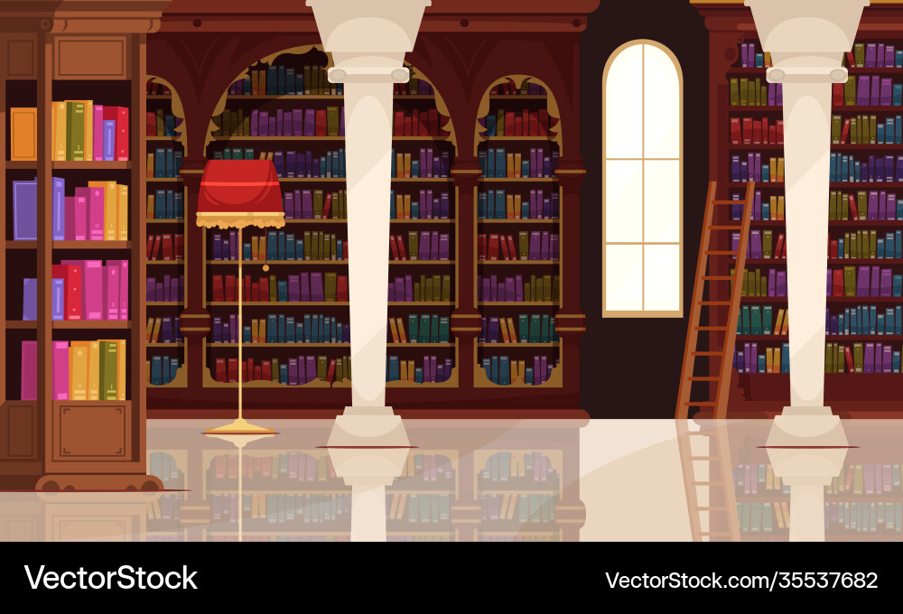Vintage book library composition Royalty Free Vector Image