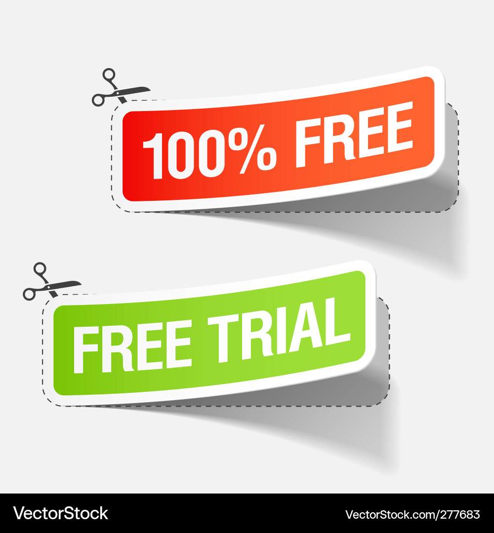 100 percent free labels Royalty Free Vector Image