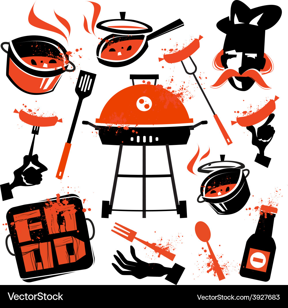 Bbq logo design template cooking Royalty Free Vector Image