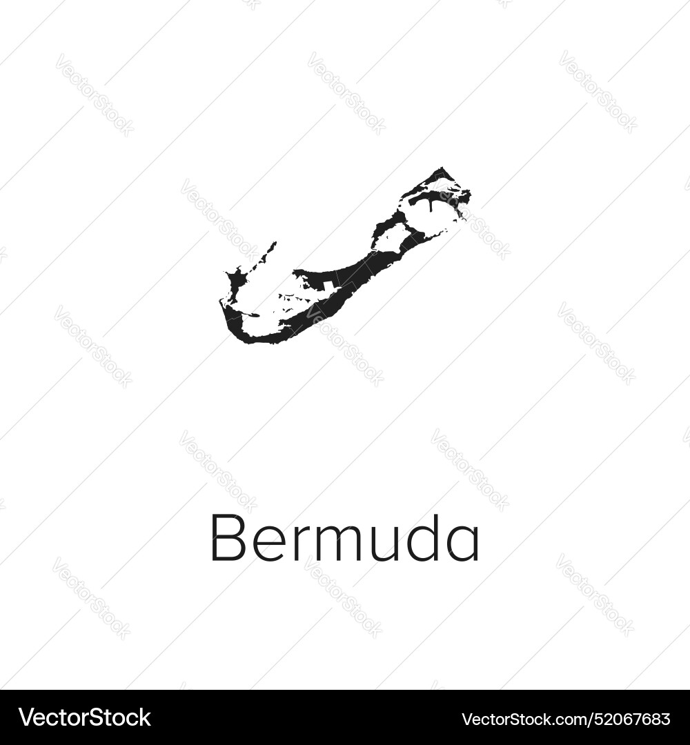 Bermuda map - silhouette outline bermuda travel Vector Image