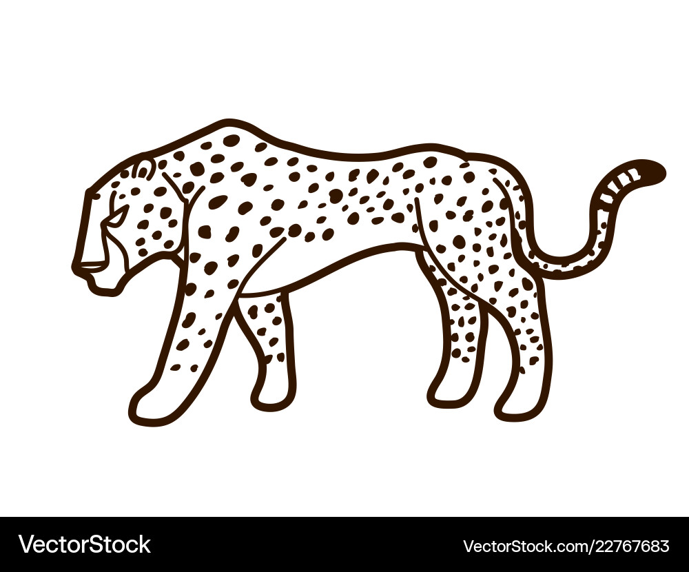 Cheetah side view graphic Royalty Free Vector Image