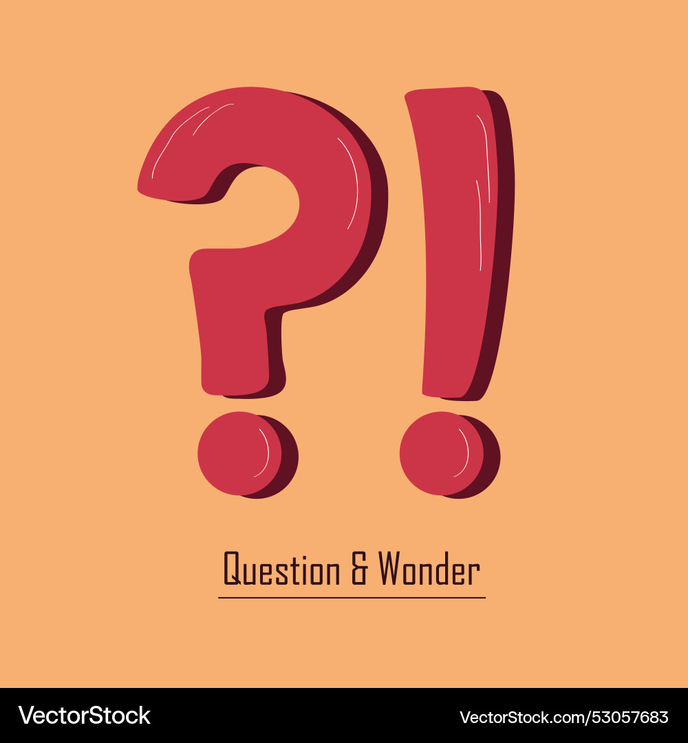 Cute cartoon red question and exclamation mark Vector Image