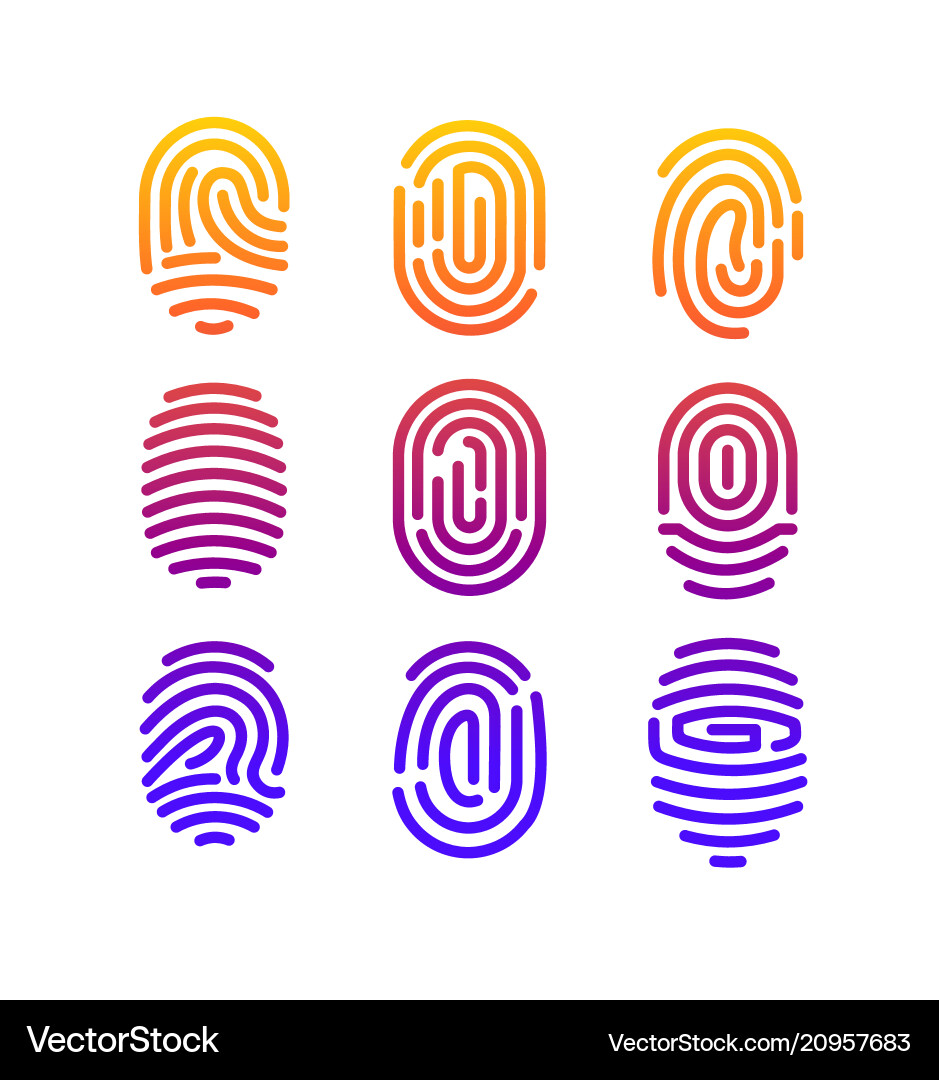 Different shape fingerprint Royalty Free Vector Image