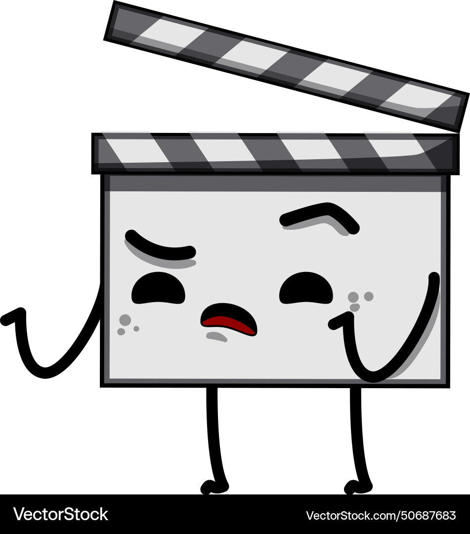 Film clapper board character cartoon Royalty Free Vector