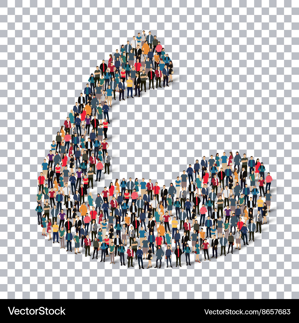 Hand isometric people 3d Royalty Free Vector Image