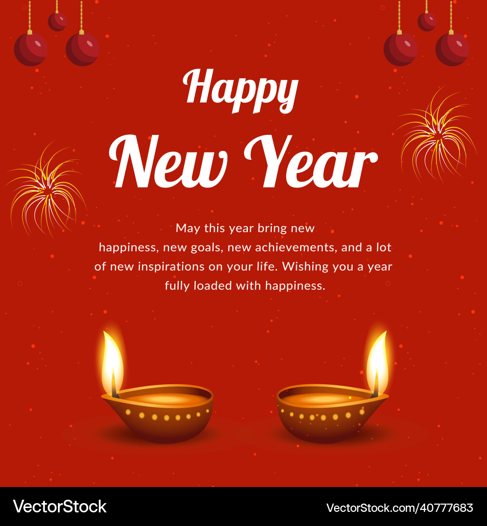 Happy new year banner design Royalty Free Vector Image
