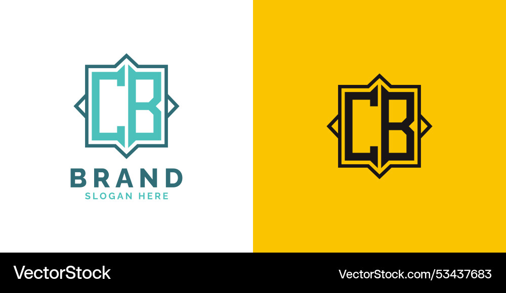 Modern cb monogram logo design initial letter cb Vector Image