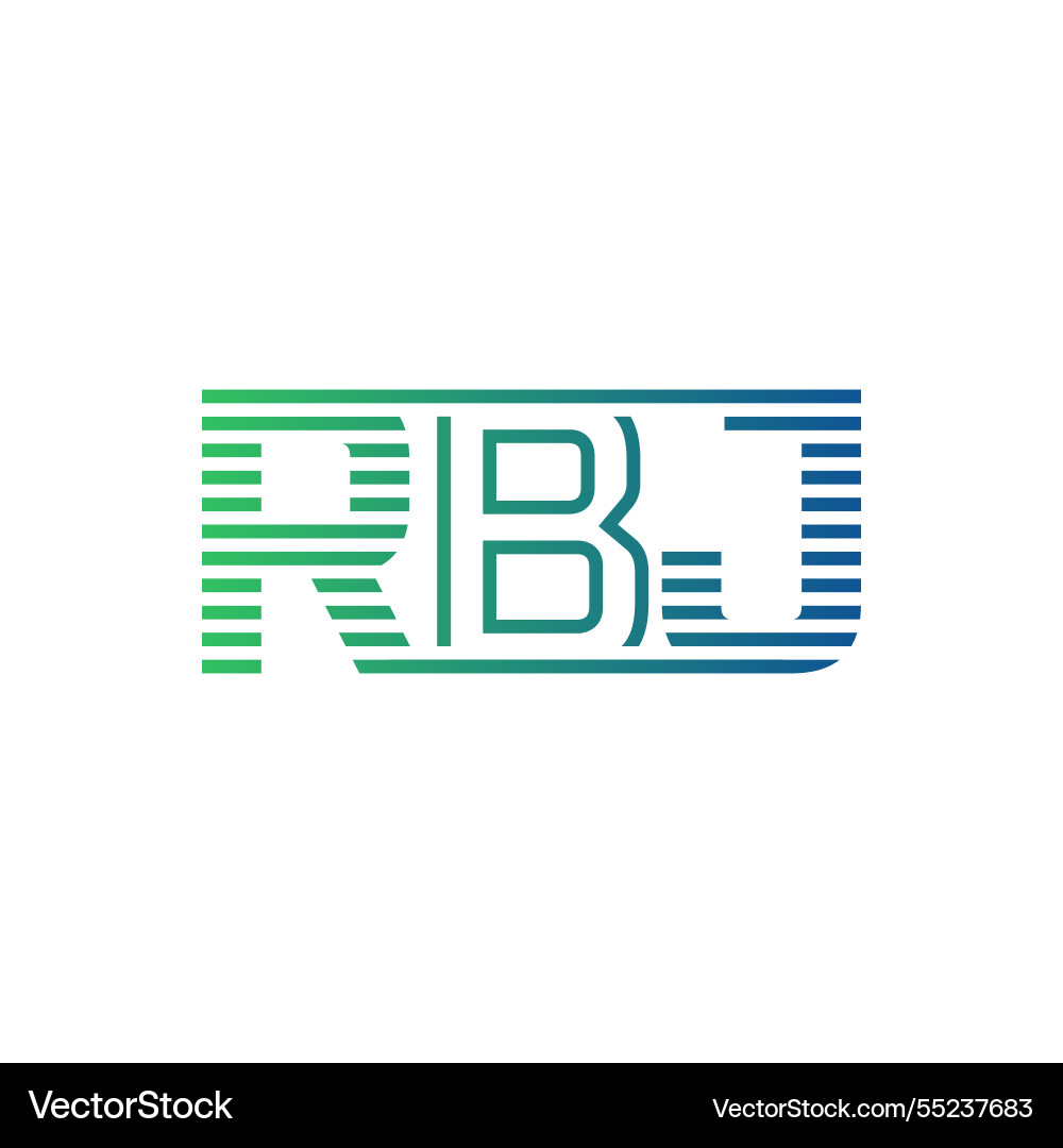 Modern rbj logo design letter minimalist Vector Image