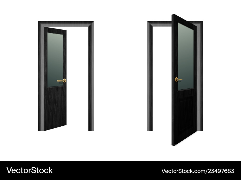 Realistic different opened and closed black Vector Image