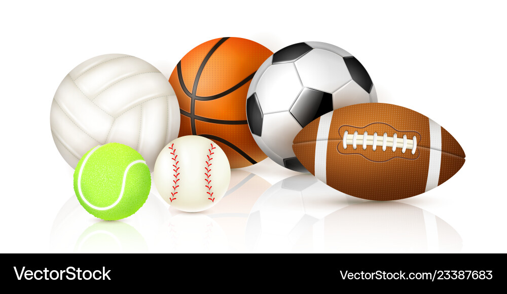 Realistic sport balls Royalty Free Vector Image