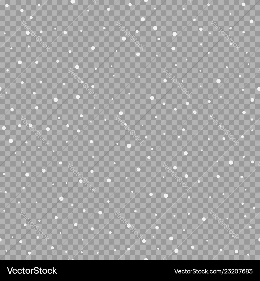 Seamless snowfall template isolated on transparent