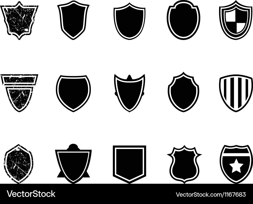 Shield Icon Set Royalty Free Vector Image - VectorStock